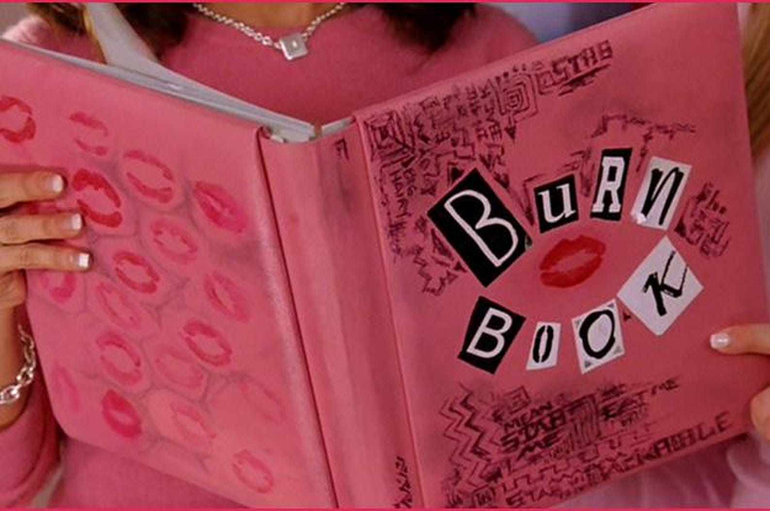 Burn Book Hardcover Journal Aesthetic Mean Girls Lipsticks Stains Pink ...