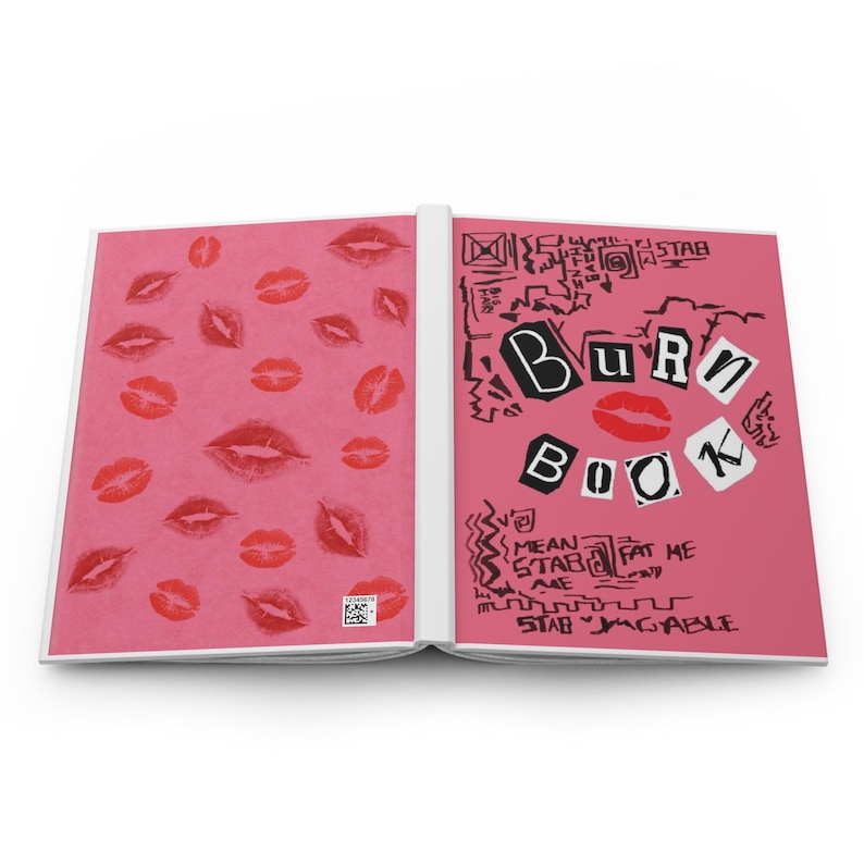 Burn Book Hardcover Journal Aesthetic Mean Girls Lipsticks Stains Pink ...