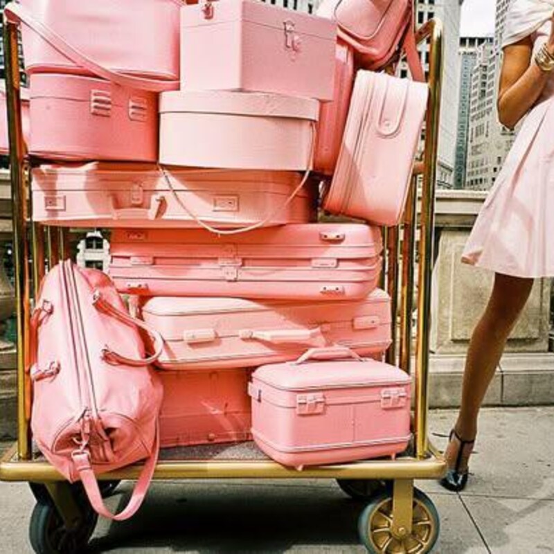 Pink Vintage Luggage - Etsy