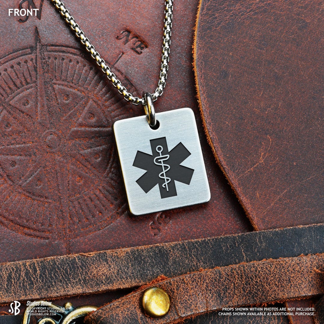 Star of Life Large Stainless Steel Pendant (EMT Paramedic Medical ...