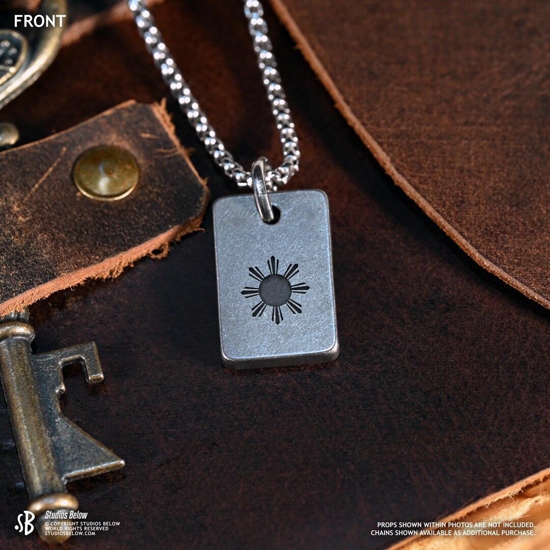 Philippines - 316L Stainless Steel Pendant Charm Necklace - Sun Flag ...