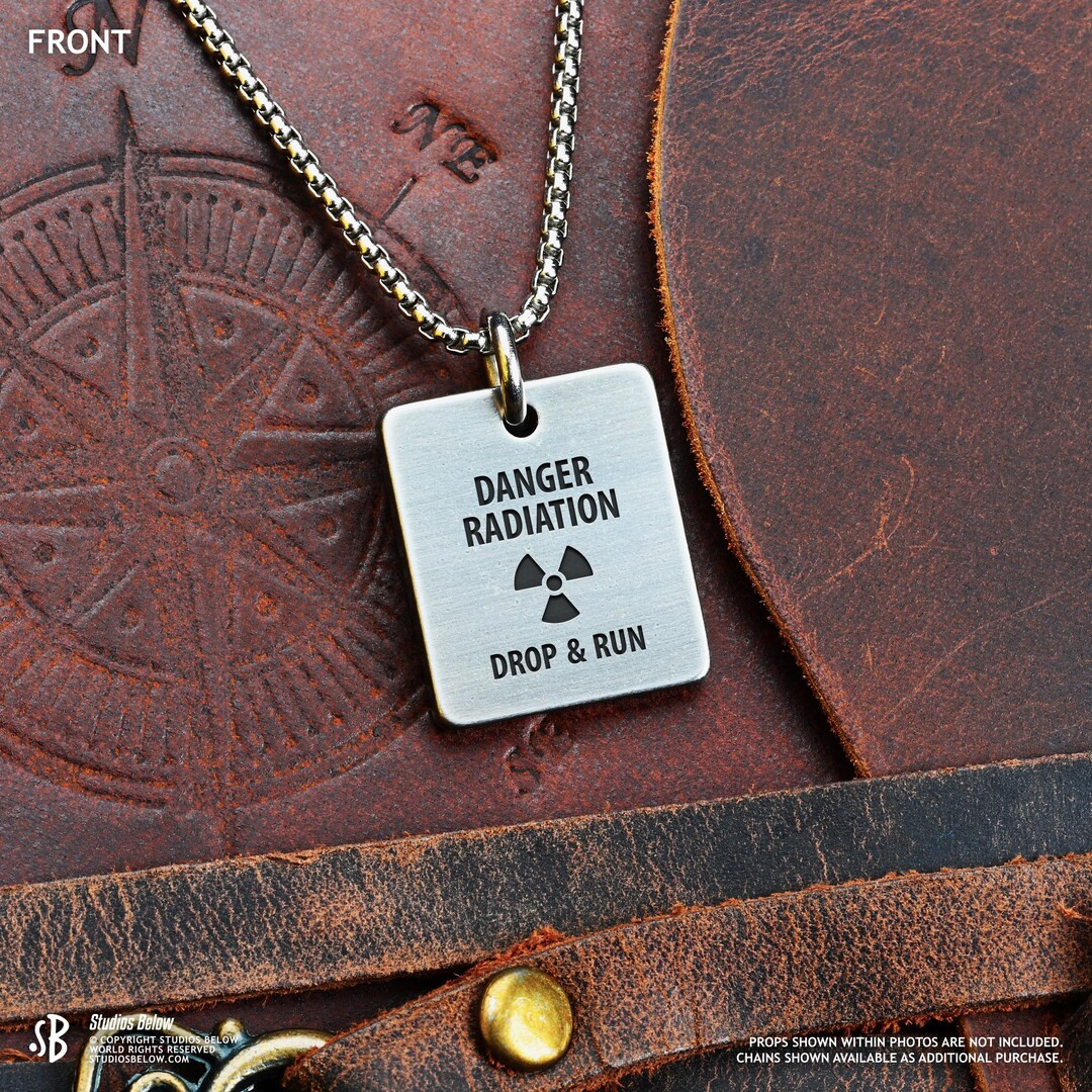 Drop and Run Large Stainless Steel Pendant (radiation Danger Hazardous ...