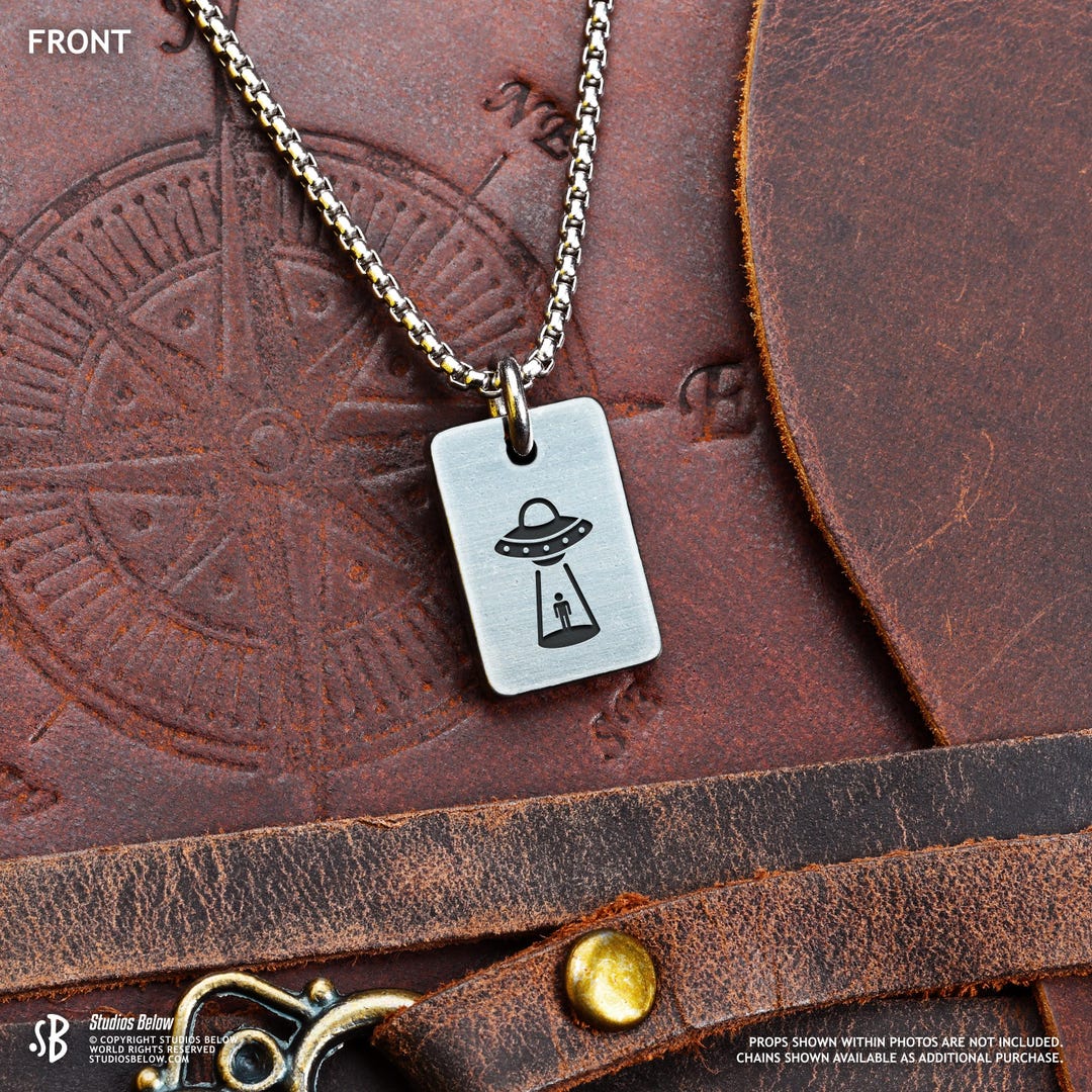 Spaceship Small Stainless Steel Pendant (extra-terrestrial UFO ...