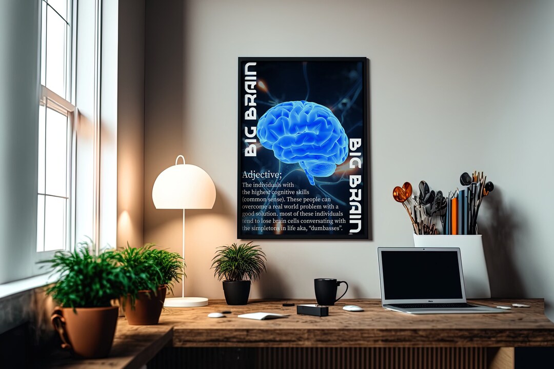 Big Brain, Digital Poster, Digital Wall Art, Digital Prints ...