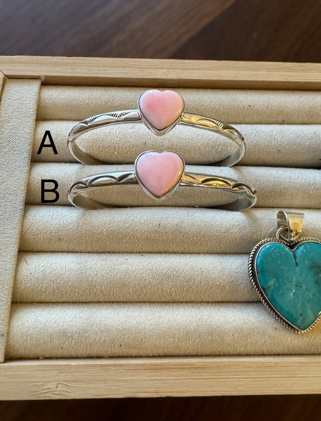 Navajo Pink Conch Heart Bracelet Native American Handmade by Geraldine ...