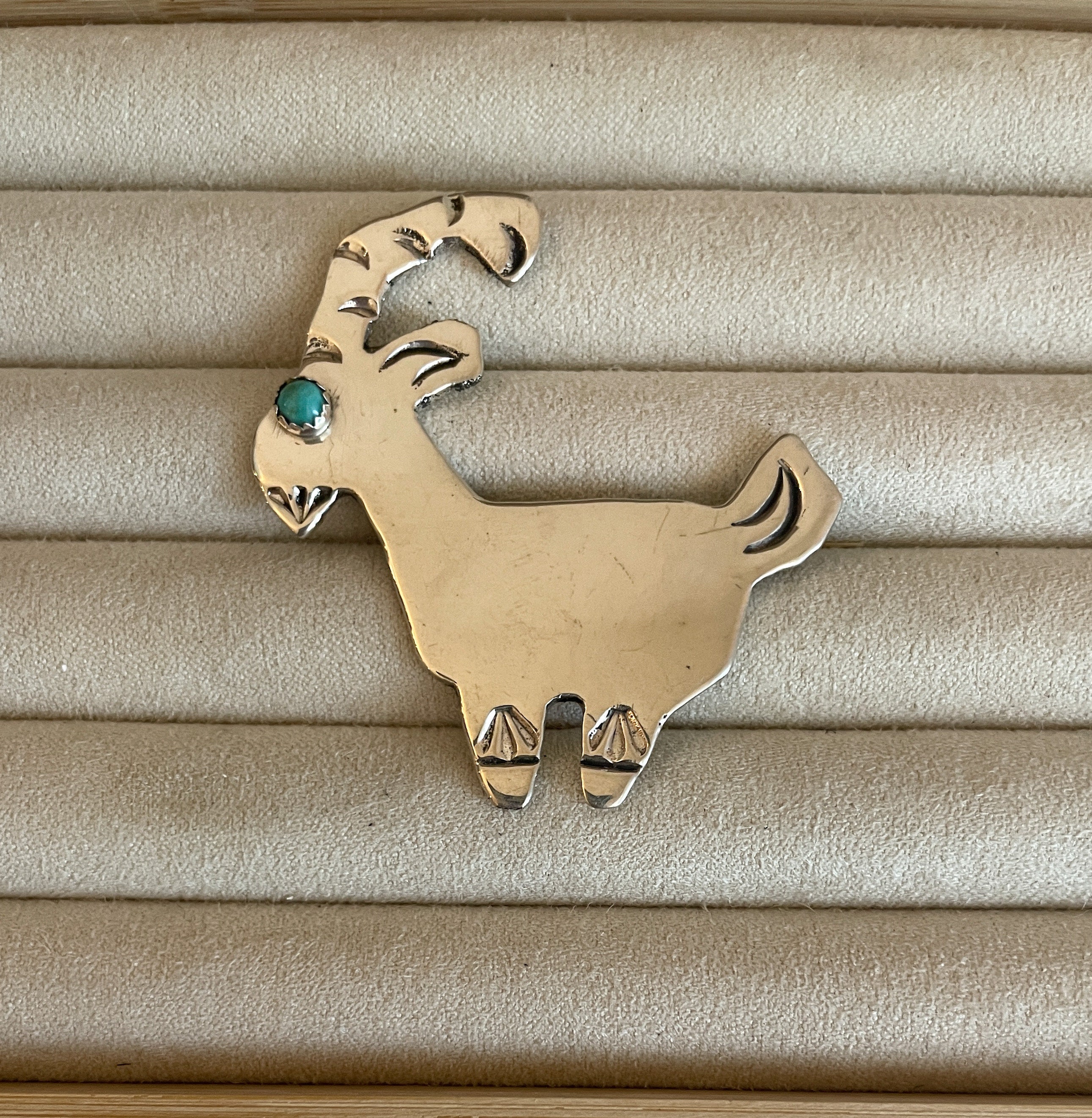 Navajo Sterling Silver Goat Pin Brooch Handmade by Robby Manuelito - Etsy