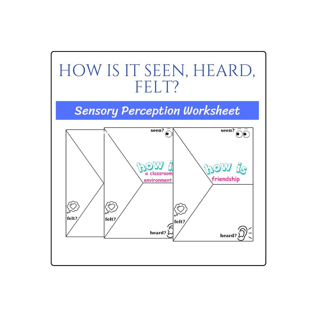 Interactive Sensory Perception Worksheet for Kids Explore Senses ...
