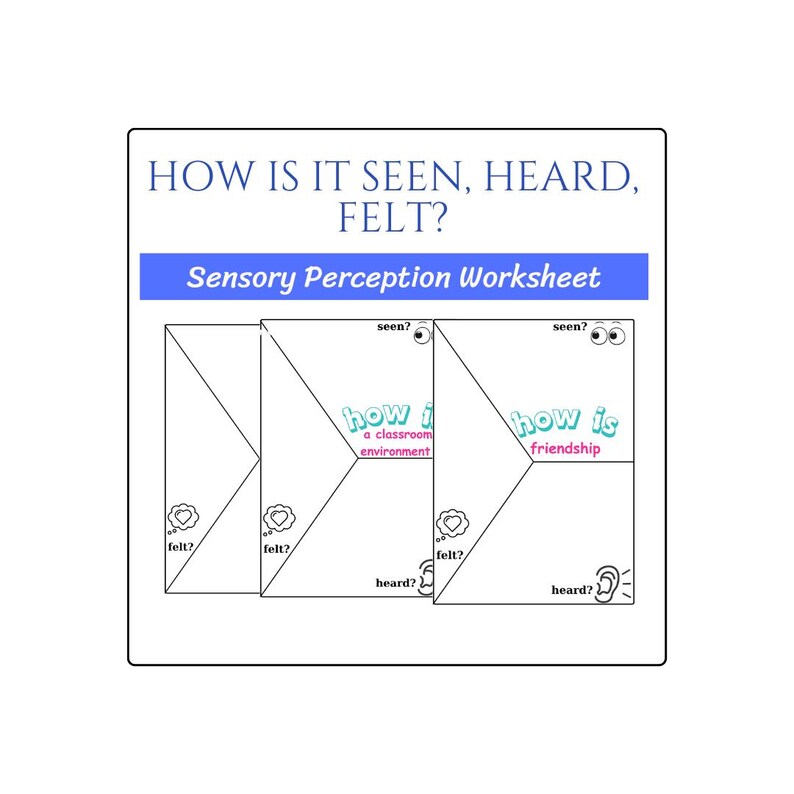 Interactive Sensory Perception Worksheet for Kids Explore Senses ...