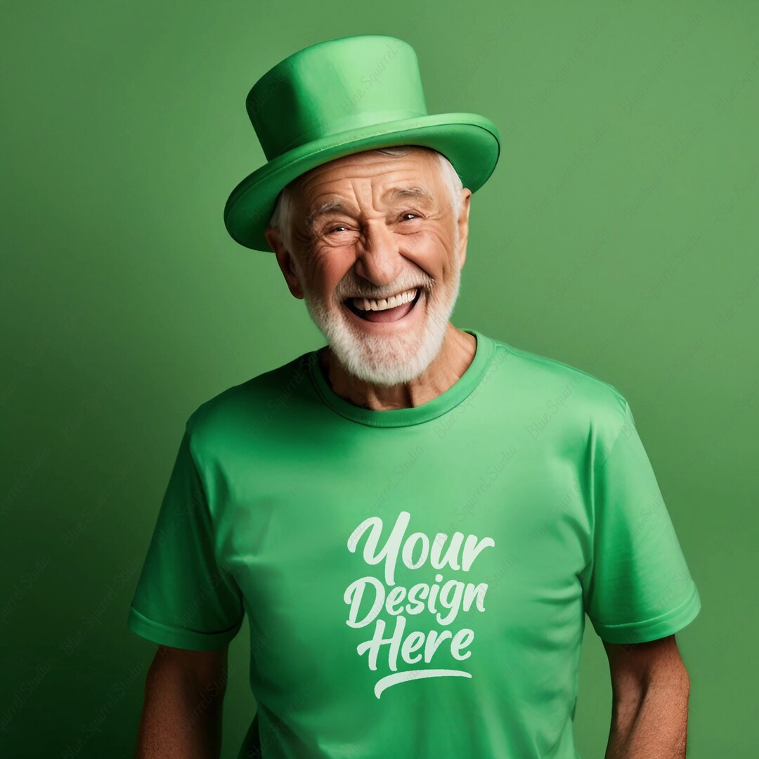 Old Man Green Bella Canvas 3001 Mockup Grandpa Synthetic Green T-shirt ...