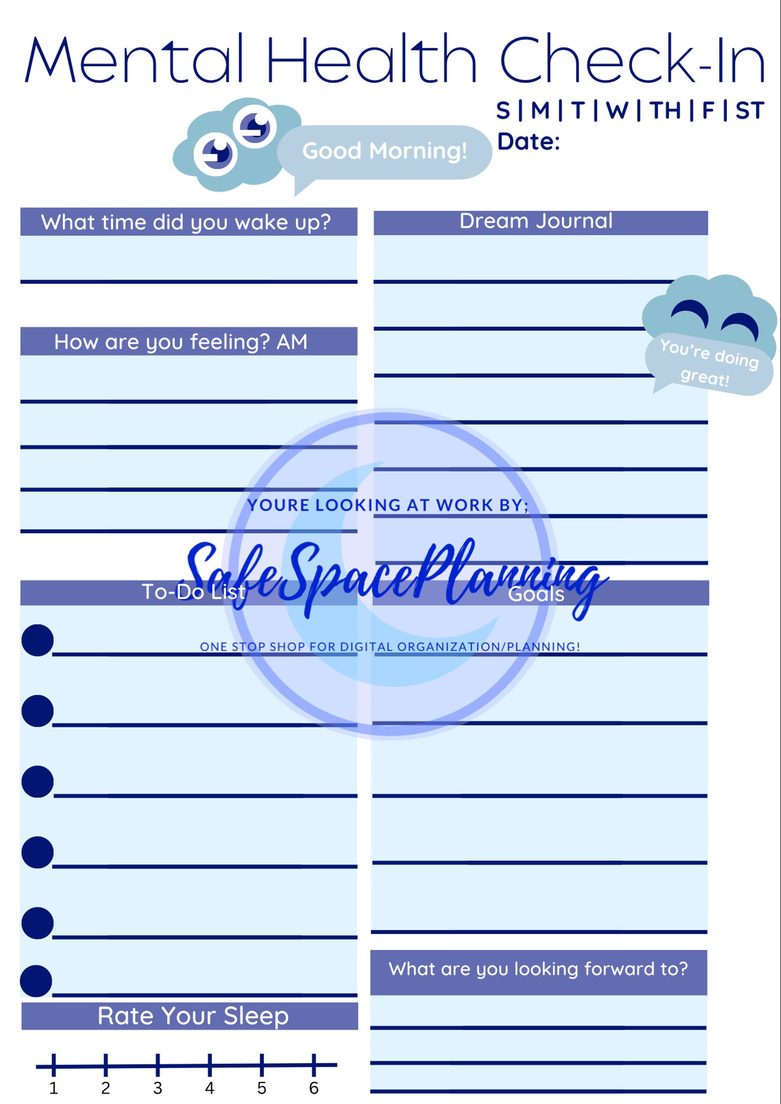 Mental Health Check in / Check Out Digital Download Mental Health ...