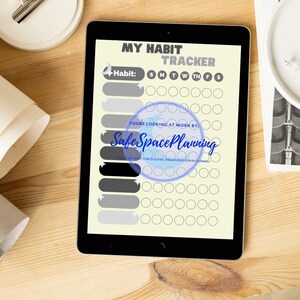 Digital Habit Tracker, Black. Printable Habit Tracker Weekly Adult ...