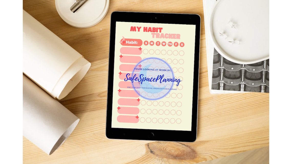 Digital Habit Tracker, Pink. Printable Habit Tracker Weekly Adult Habit ...