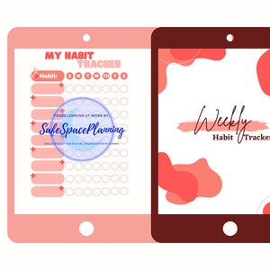 Digital Habit Tracker, Pink. Printable Habit Tracker Weekly Adult Habit ...