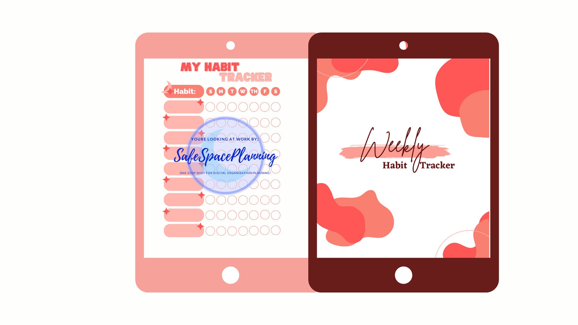 Digital Habit Tracker, Pink. Printable Habit Tracker Weekly Adult Habit ...