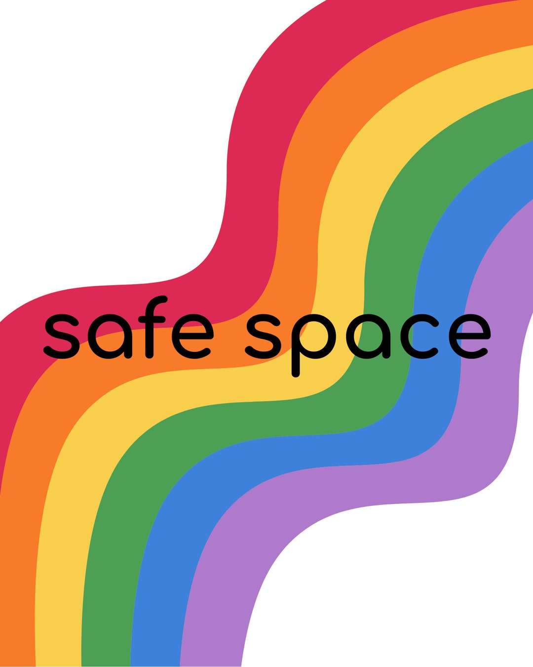 Safe Space, Rainbow, Inclusive Decor, PNG Instant Download - Etsy