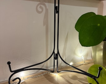 14" Vintage Metal Easel Stand Black and Gold Decor Tabletop Easel for ...