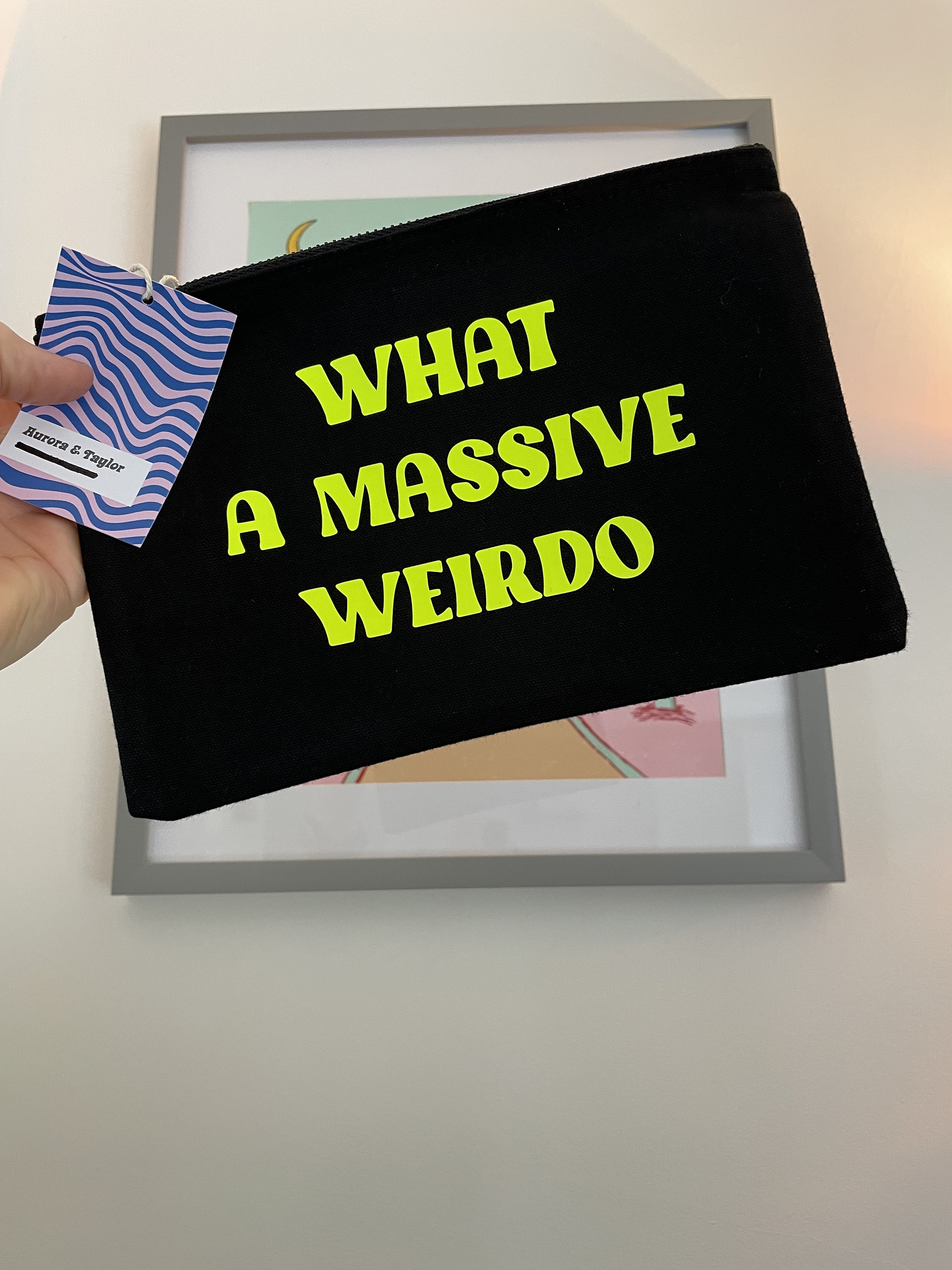 Stay Weird Zip Bag, Best Friend Gift, Zip Pouch, Neon Colours, Sibling ...