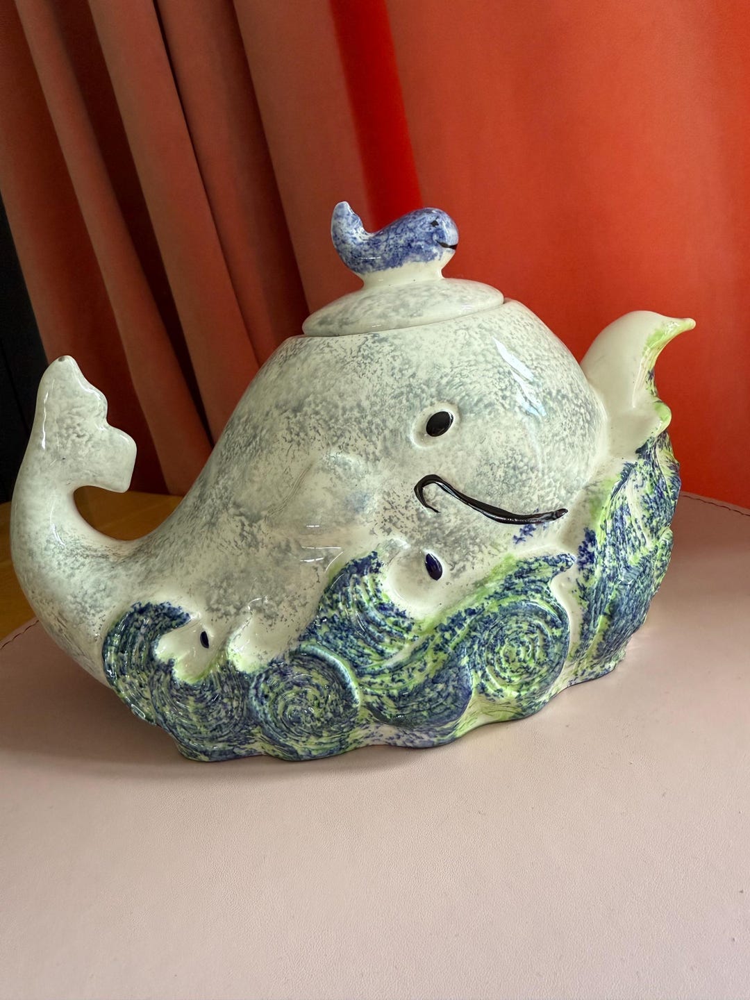 Vintage Kensington Pottery Whale Teapot: Hand-painted, Rare Find, Funky ...