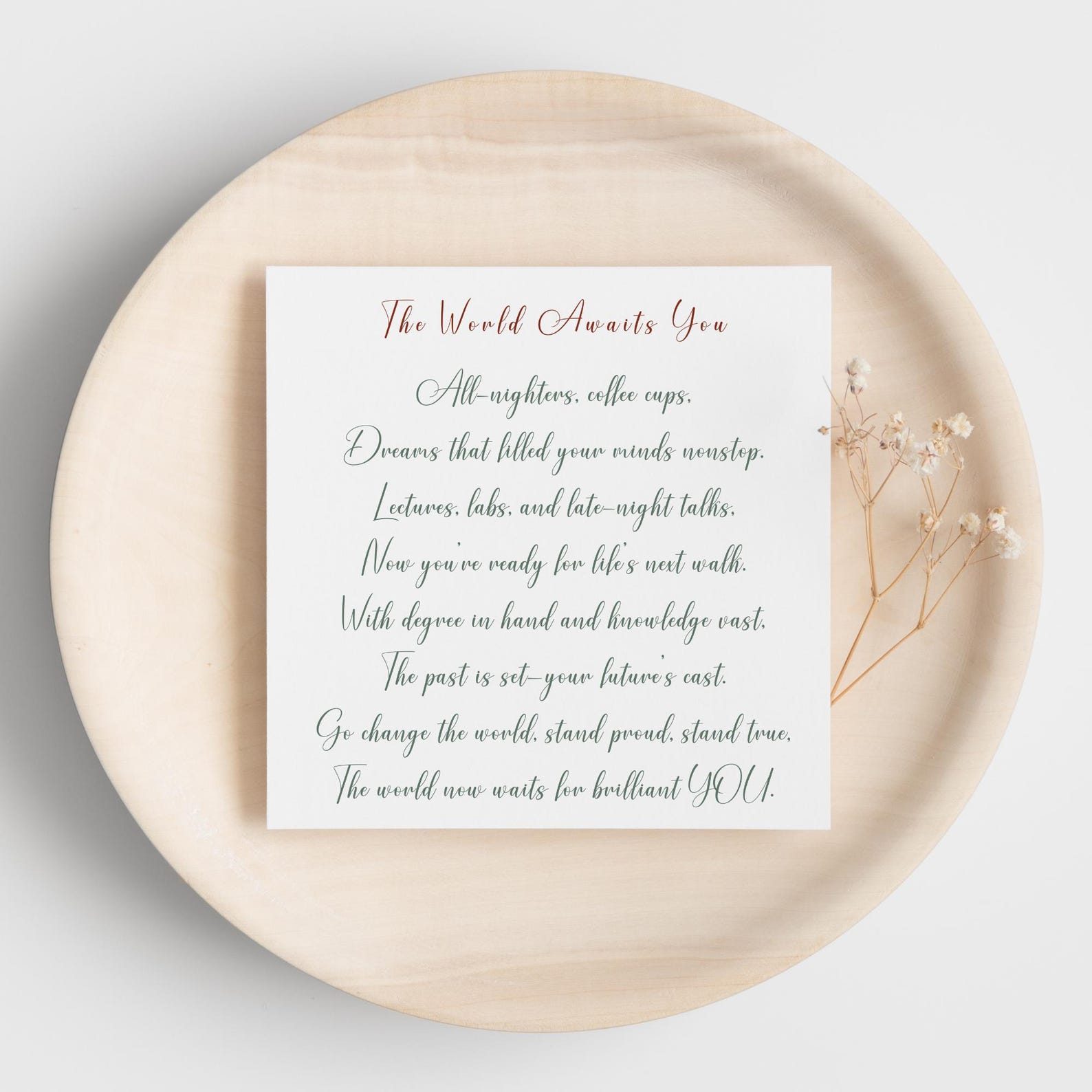 University Graduation Poem Printable, Class of 2025 Poem, Senior Grad ...