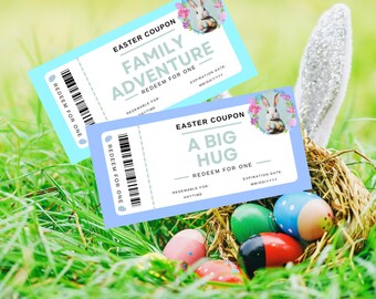 Easter Coupons, Easter Bunny Coupons, Printable Easter Egg Coupons for ...