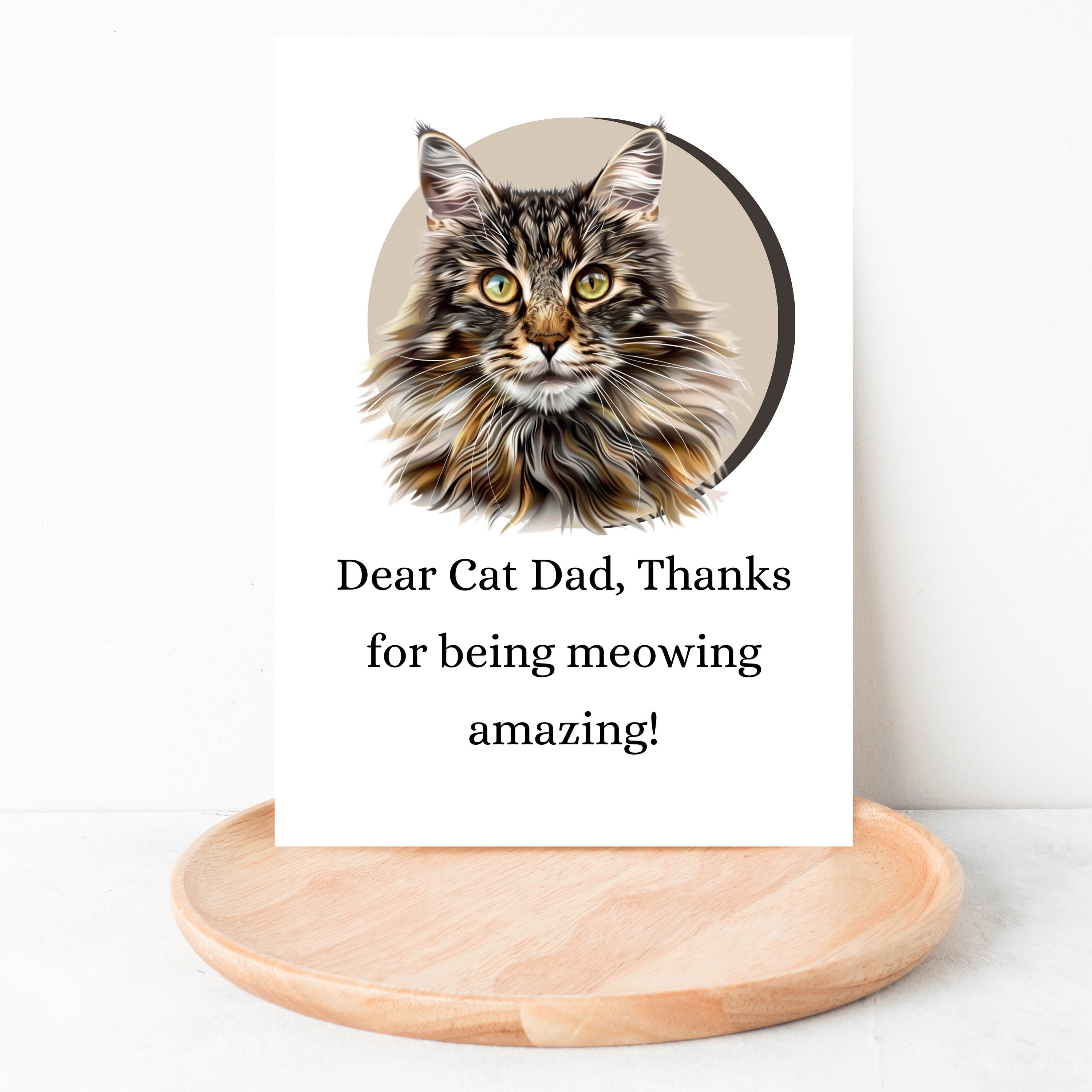 Cat Dad Birthday Card Printable, Father's Day Cat Dad Card, Funny Card ...