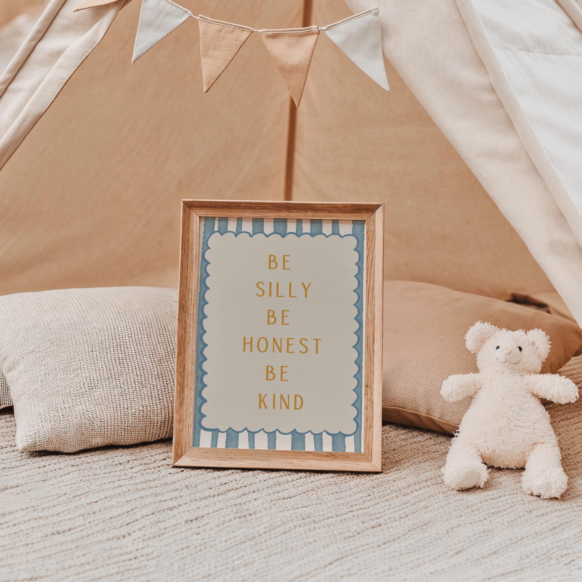 Be Silly Be Honest Be Kind Retro Print Digital, Striped Baby Boy ...