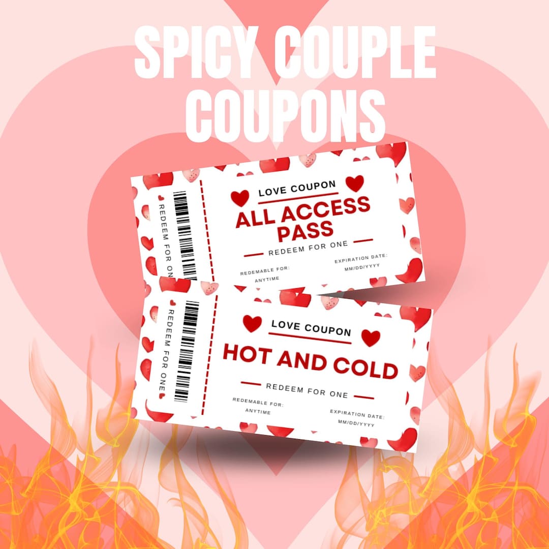Editable Spicy Love Coupons Printabe,love Fun and Flirty Coupons,love ...
