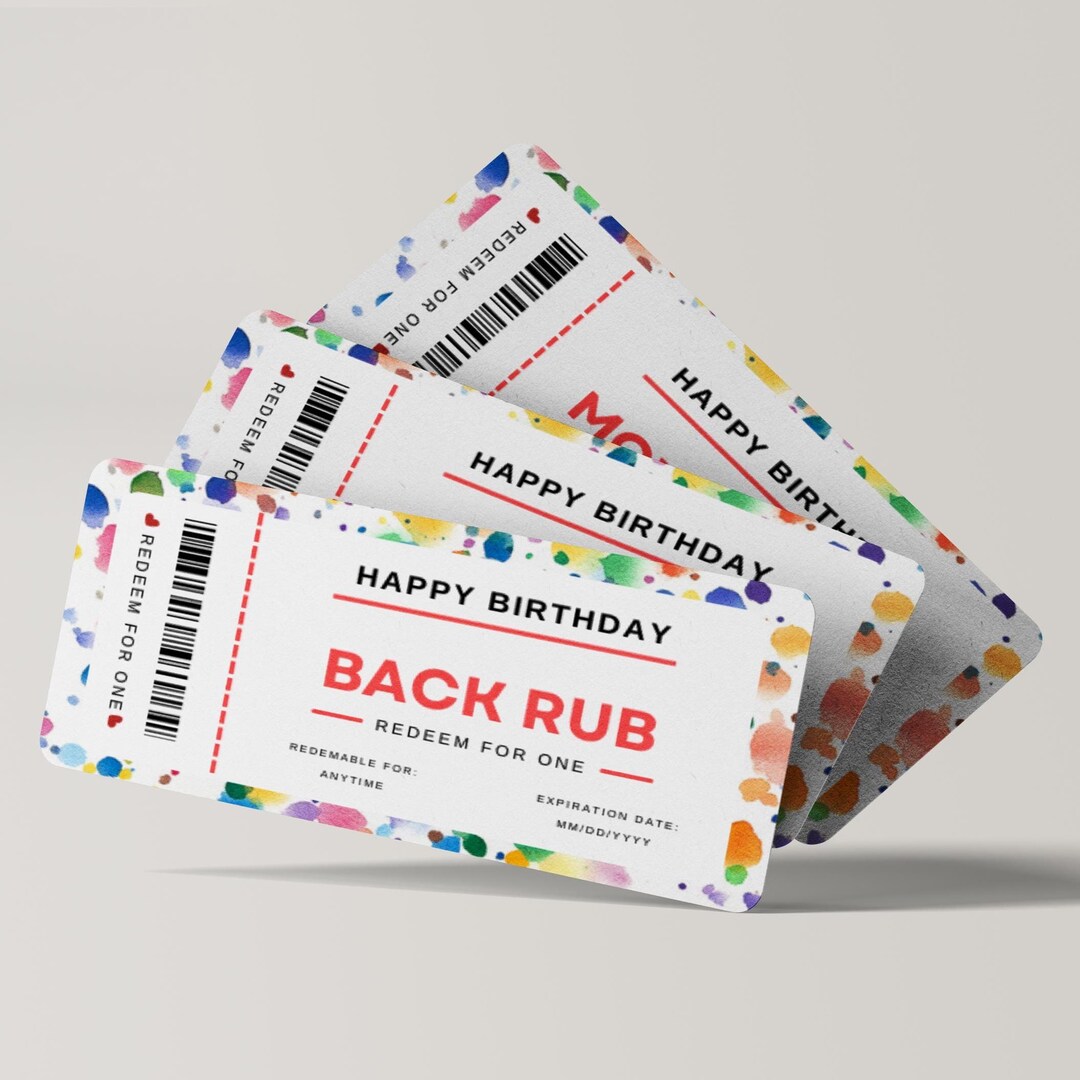 Printable Birthday Coupons, Birthday Present, Experience Coupons ...