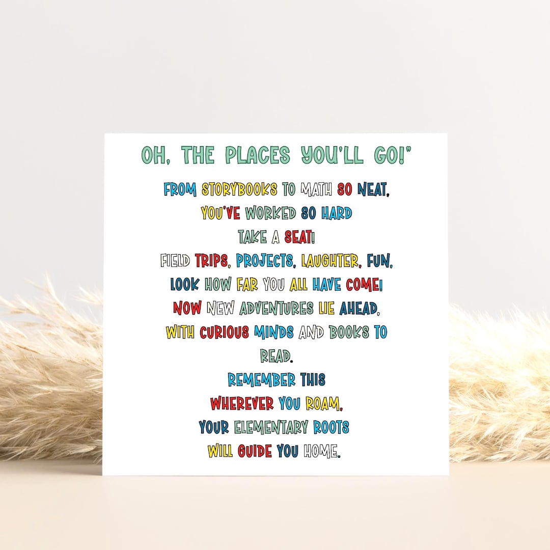 Oh the Places You'll Go Poem, End of School Year Letter Printable for ...