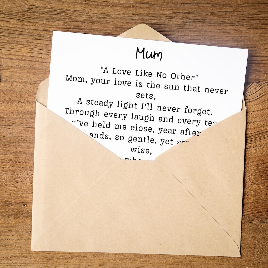 Editable Mother's Day Poem Card: Floral Design (digital Download) - Etsy