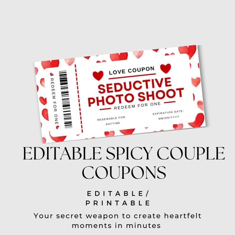 Editable Spicy Love Coupons Printabe,love Fun and Flirty Coupons,love ...