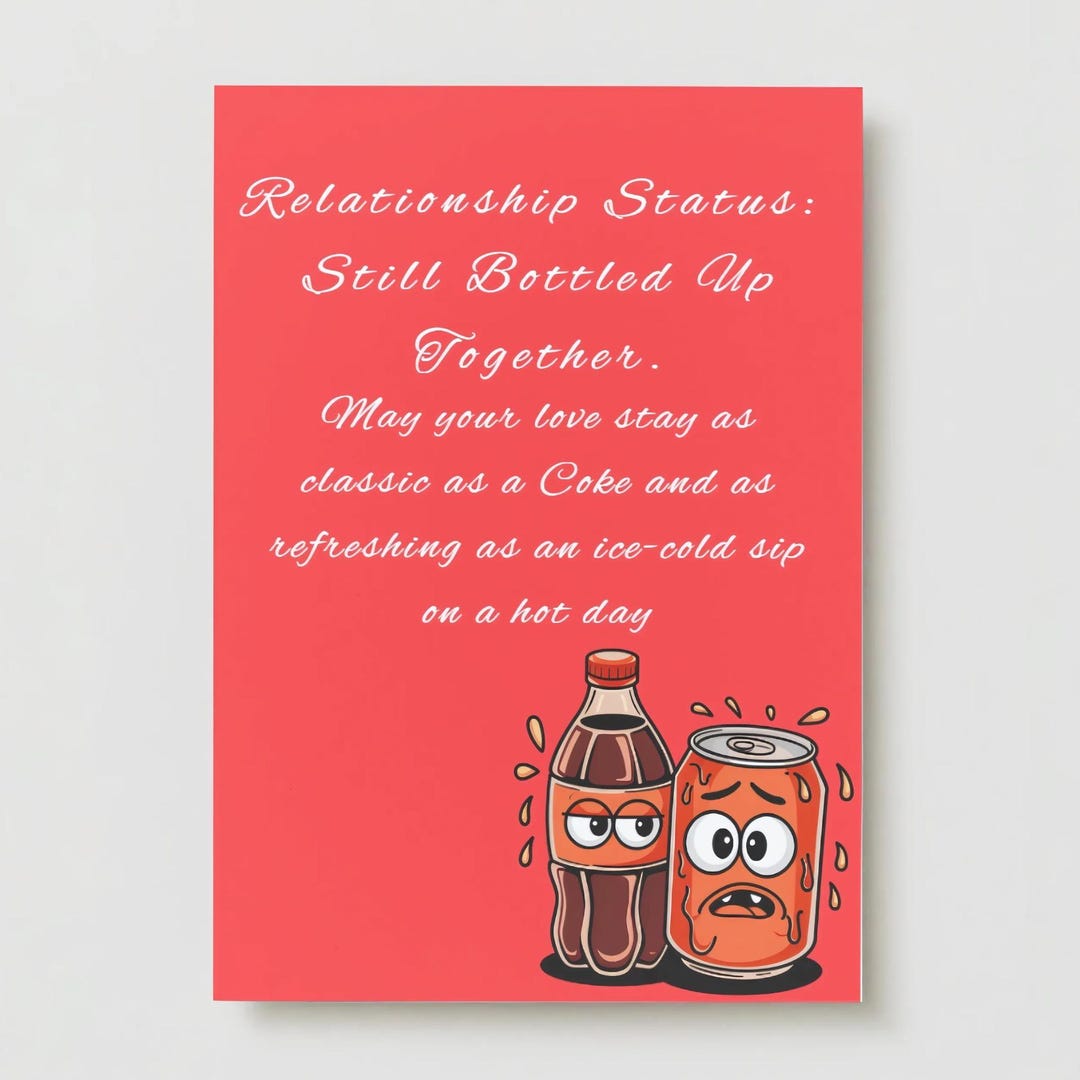 Cute Coke-inspired Digital Card, Funny Love Printable Card,cute ...