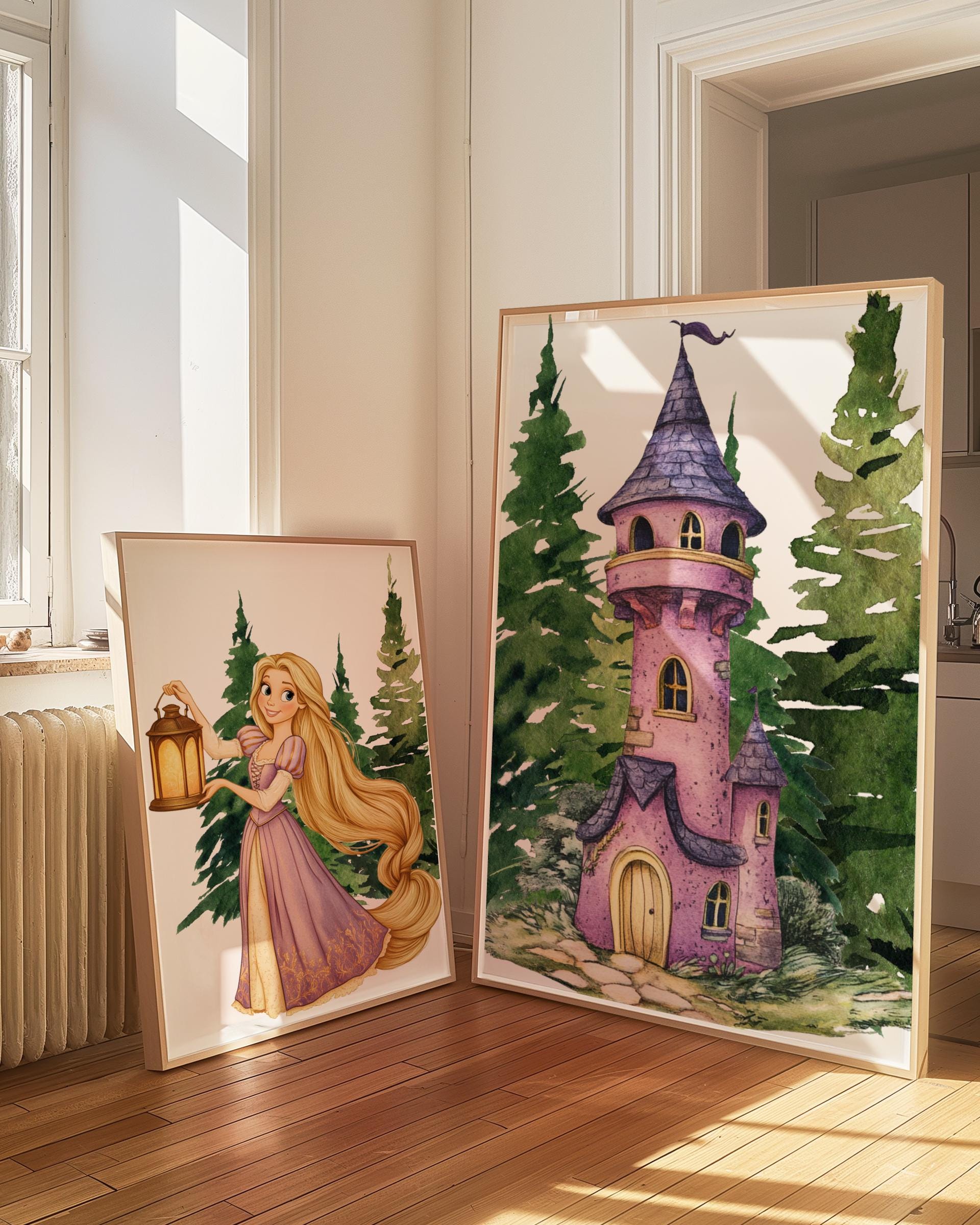 Vintage Rapunzel Art Print, Watercolor Princess Rapunzel Print, Tangled ...