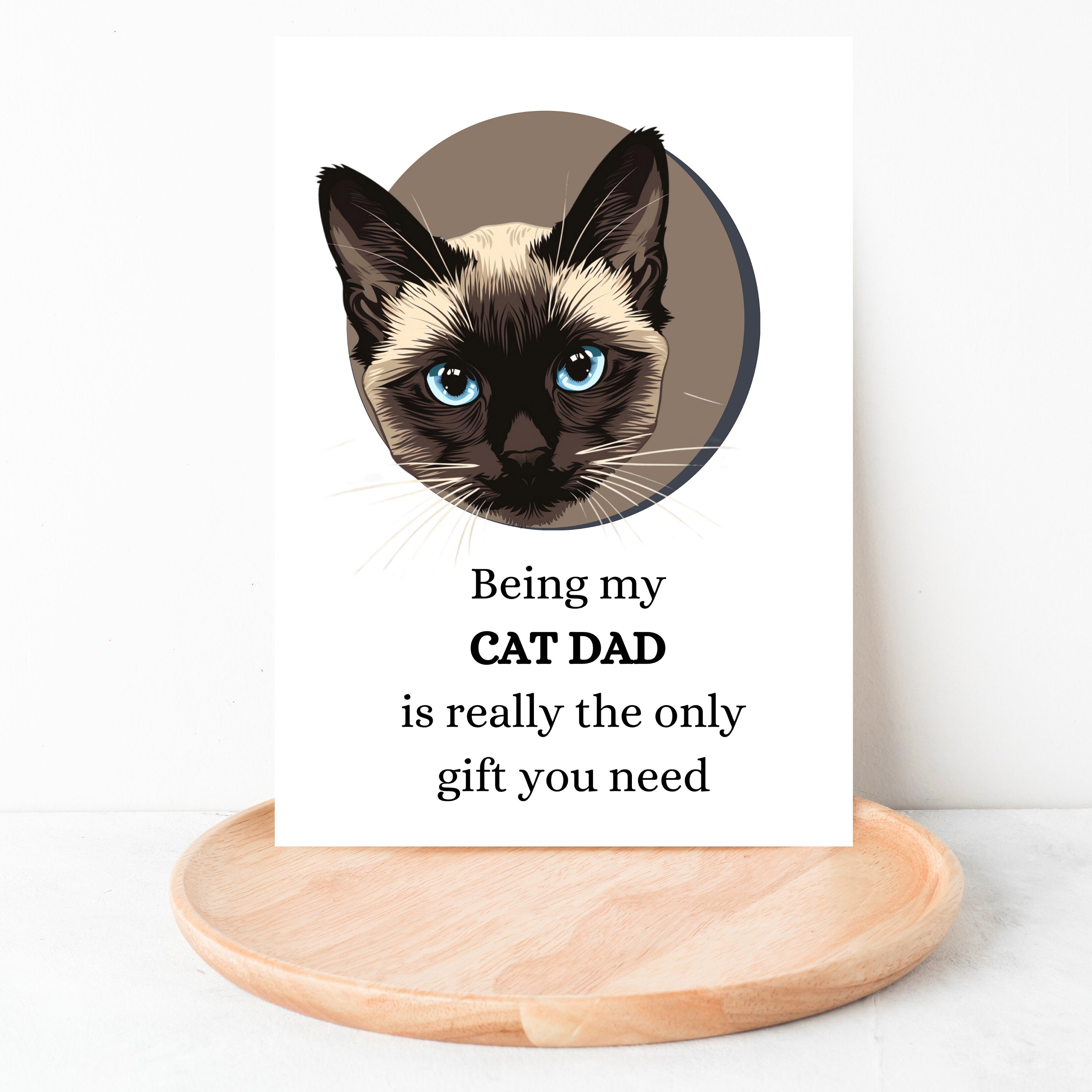 Cat Dad Birthday Card Printable, Father's Day Cat Dad Card, Funny Card ...