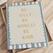 Be Silly Be Honest Be Kind Retro Print Digital, Striped Baby Boy ...