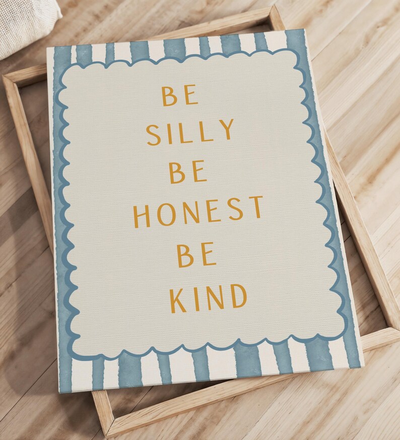 Be Silly Be Honest Be Kind Retro Print Digital, Striped Baby Boy ...
