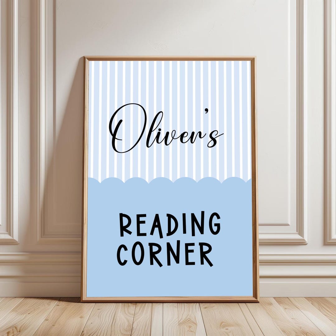 Personalized Reading Corner Sign, Homeschool Poster, Boys Room Reading ...