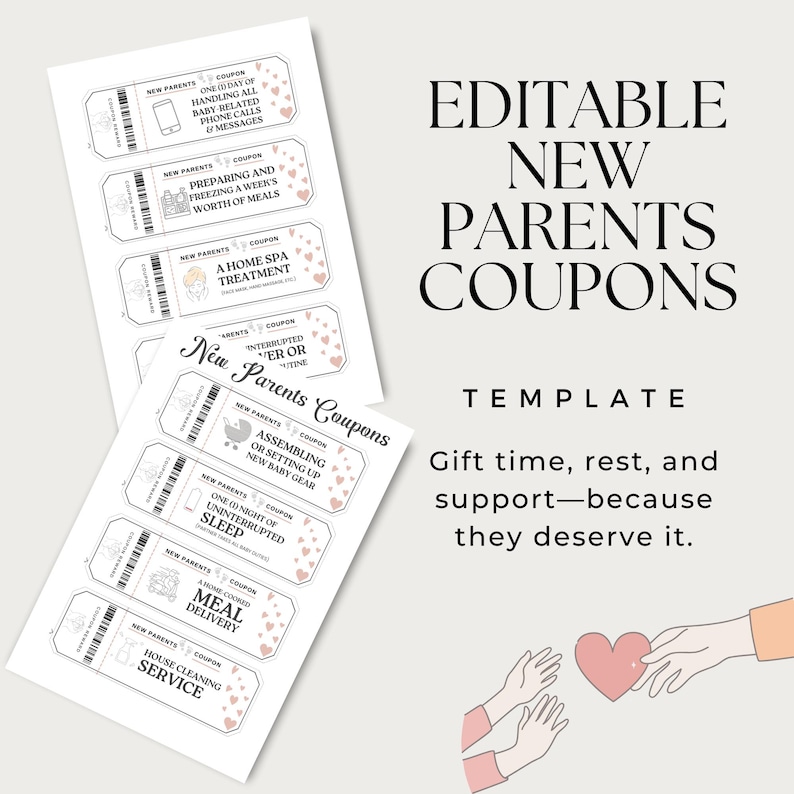 New Parents Editable Printable Coupons,new Baby Coupon,favor Coupons ...