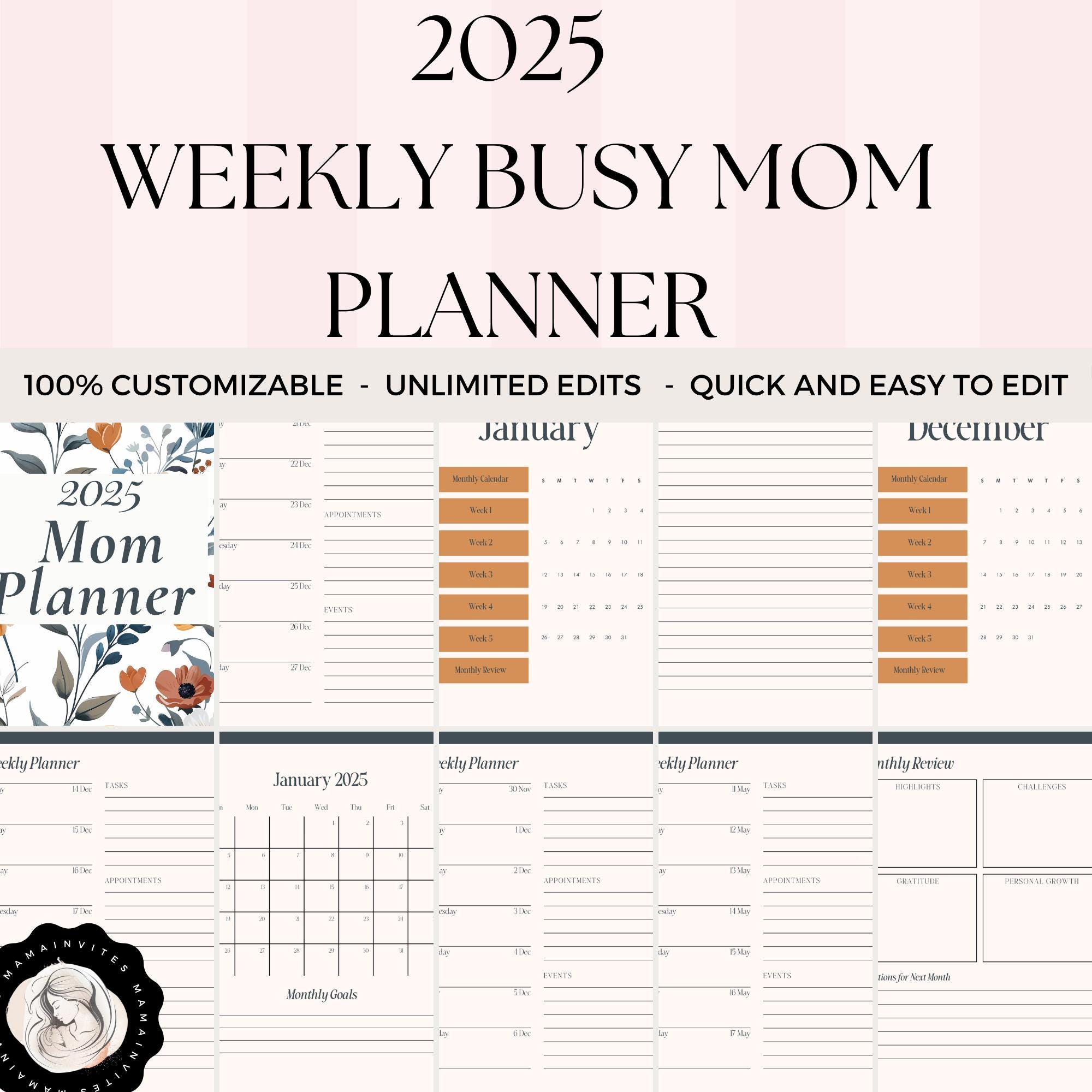 2025 Mom Life Digital Planner, Busy MOM Digital Planner, Busy Mom, Ipad ...