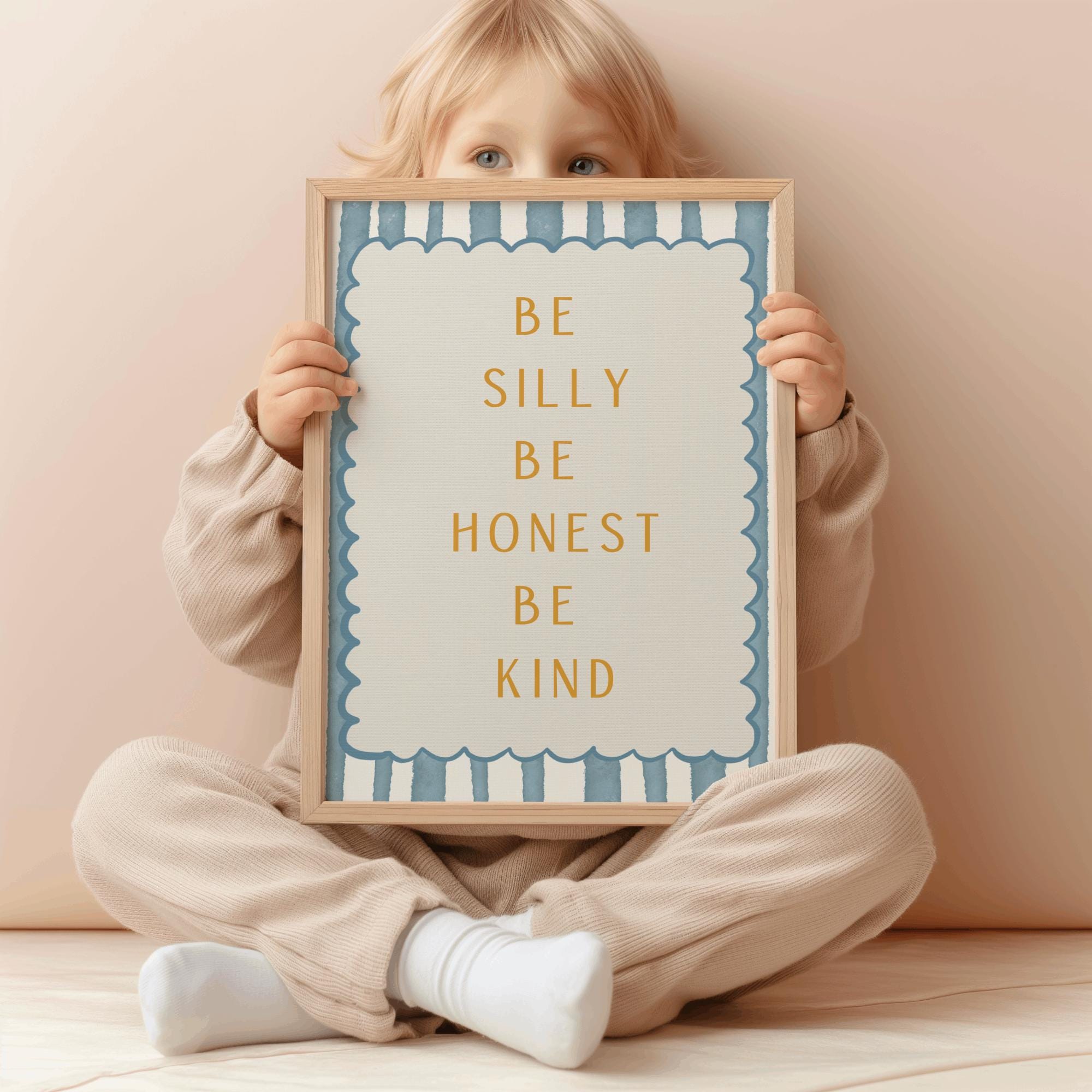 Be Silly Be Honest Be Kind Retro Print Digital, Striped Baby Boy ...