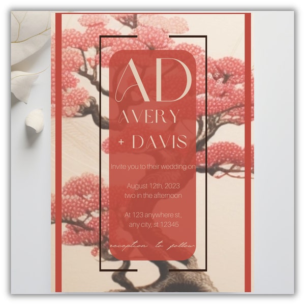 Asian Style Wedding Invitation - Etsy