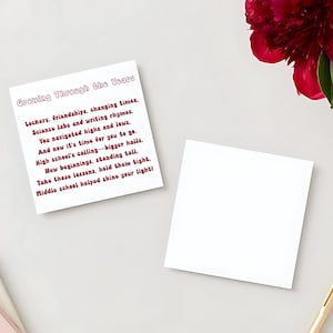 Middle School Graduation Poem Printable: 8th Grade Keepsake (PDF & JPG ...