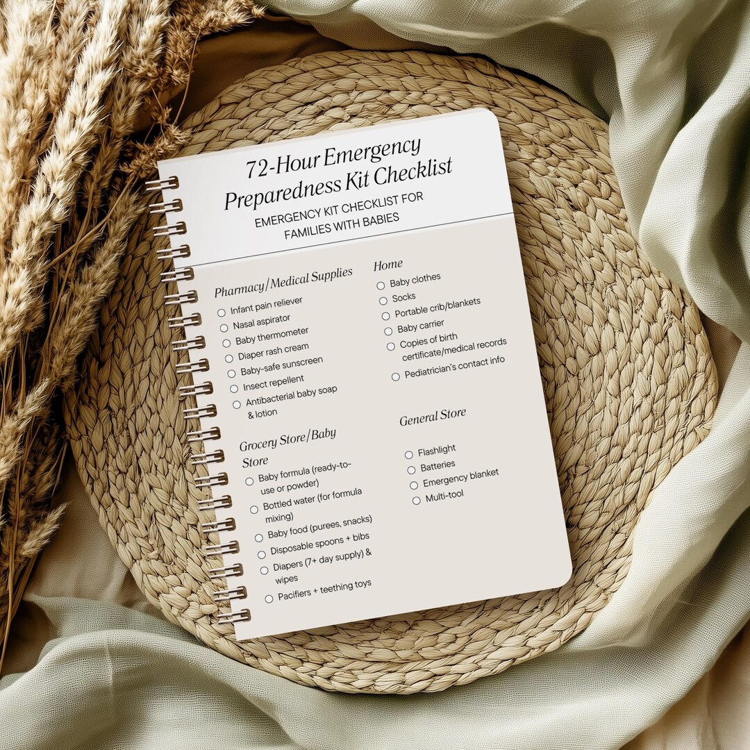 Baby Emergency Kit Checklist, Printable Infant Survival List for New ...