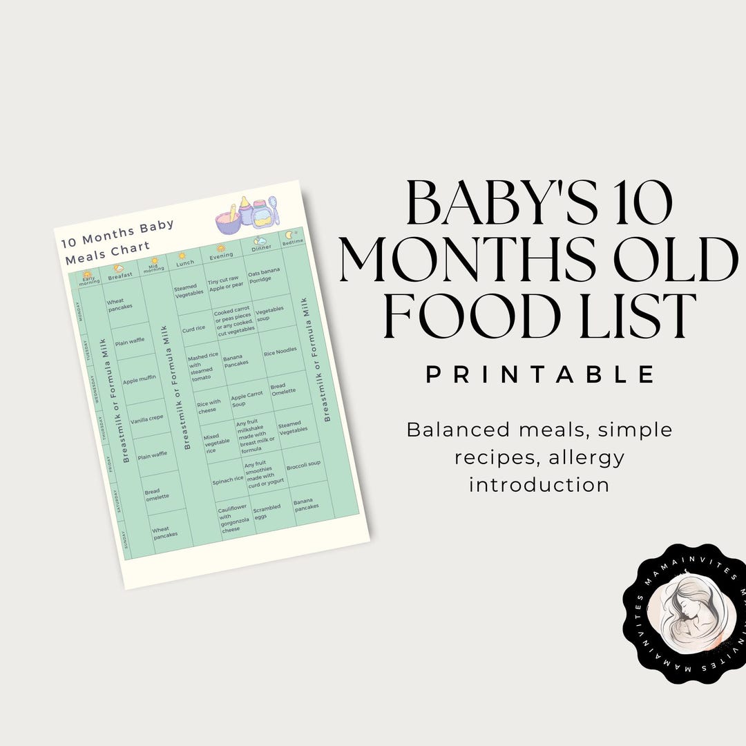 Baby's 10 Months Old Weekly Meal Plan, Baby Baby Led Weaning Meals ...