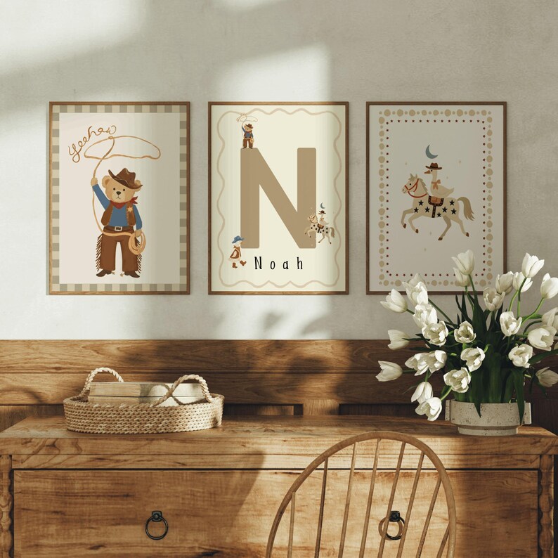 Personalized Cowboy Nursery Art,western Nursery Name Sign,toddler ...