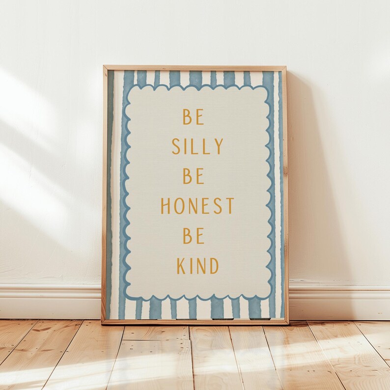 Be Silly Be Honest Be Kind Retro Print Digital, Striped Baby Boy ...