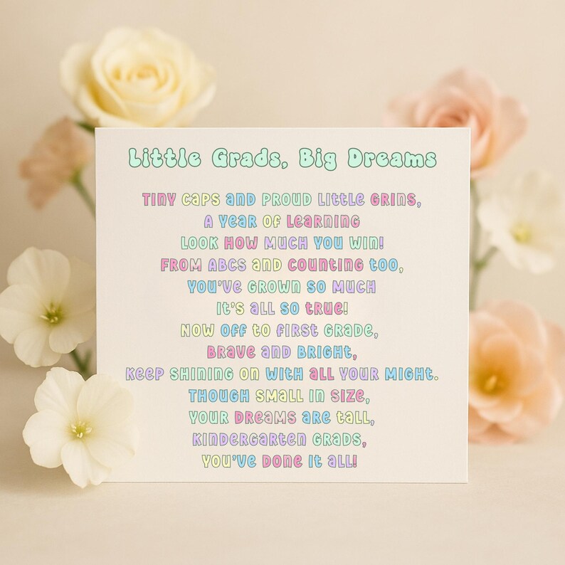 Preschool Graduation Poem: End of Year Keepsake (printable) - Etsy