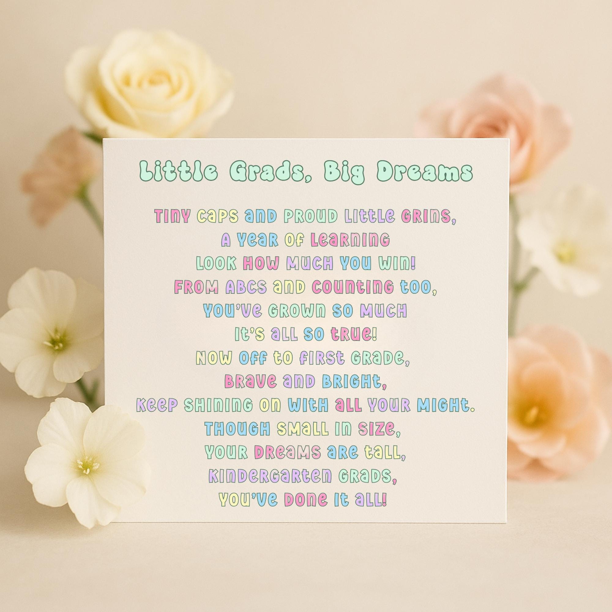 Preschool Graduation Poem: End of Year Keepsake (printable) - Etsy