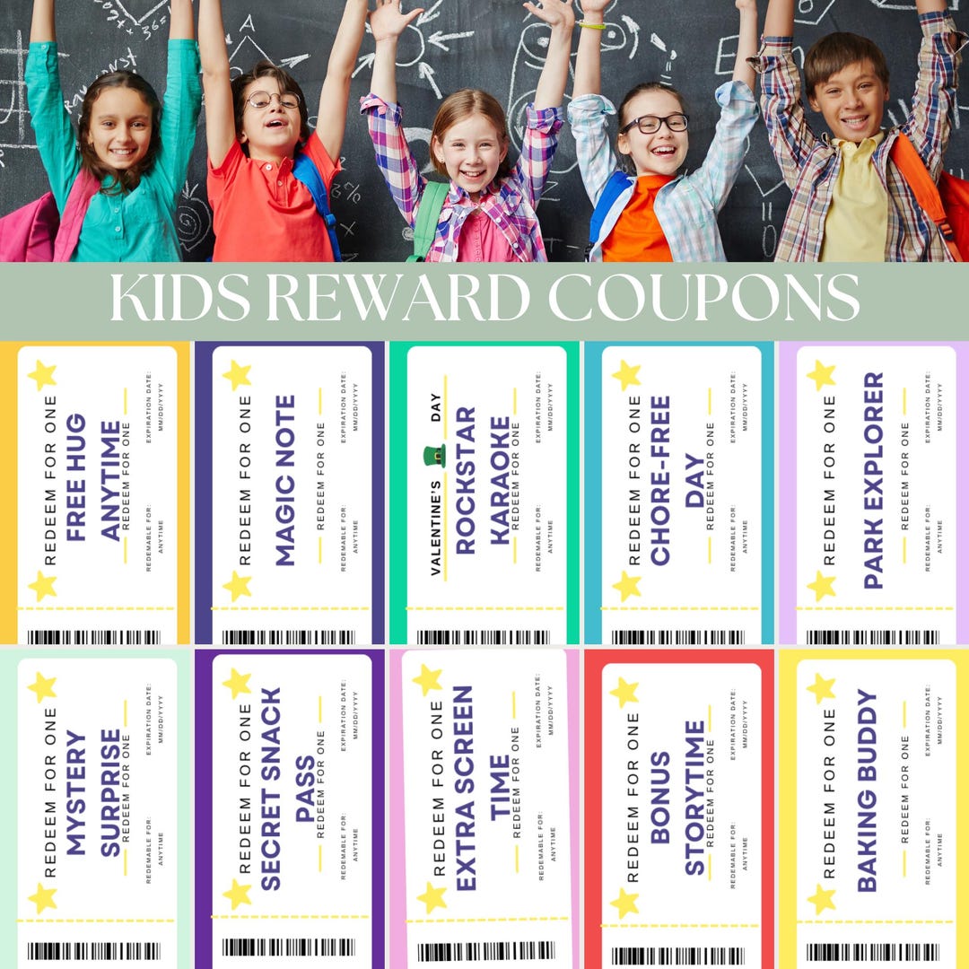 Printable Reward Coupons for Kids: Fun Behavior Incentives (digital ...
