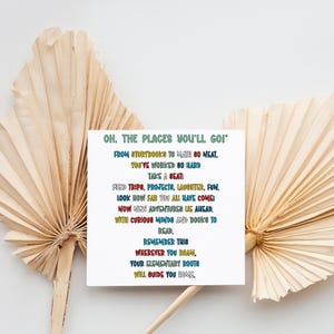 Oh the Places You'll Go Poem, End of School Year Letter Printable for ...